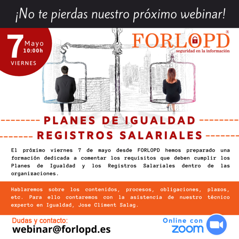 Webinar Sobre Registro Salarial Y Planes De Igualdad Forlopd